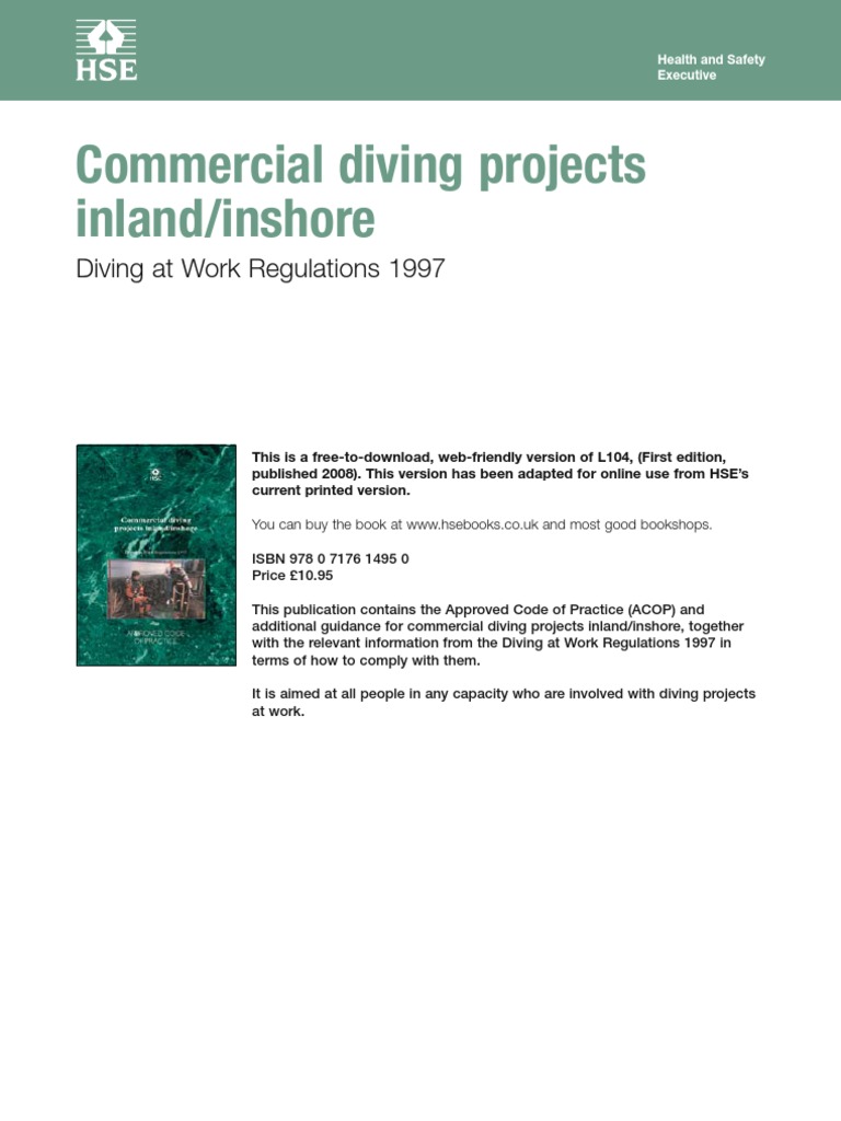 HSE Commercial Diving Projects Inland Code of Practice1 | PDF ...