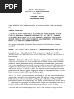 RA 9994 - The Expanded Senior Citizens Act PDF | PDF