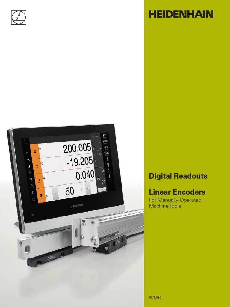 Digital Readouts Linear Encoders: For Manually Operated Machine Tools ...