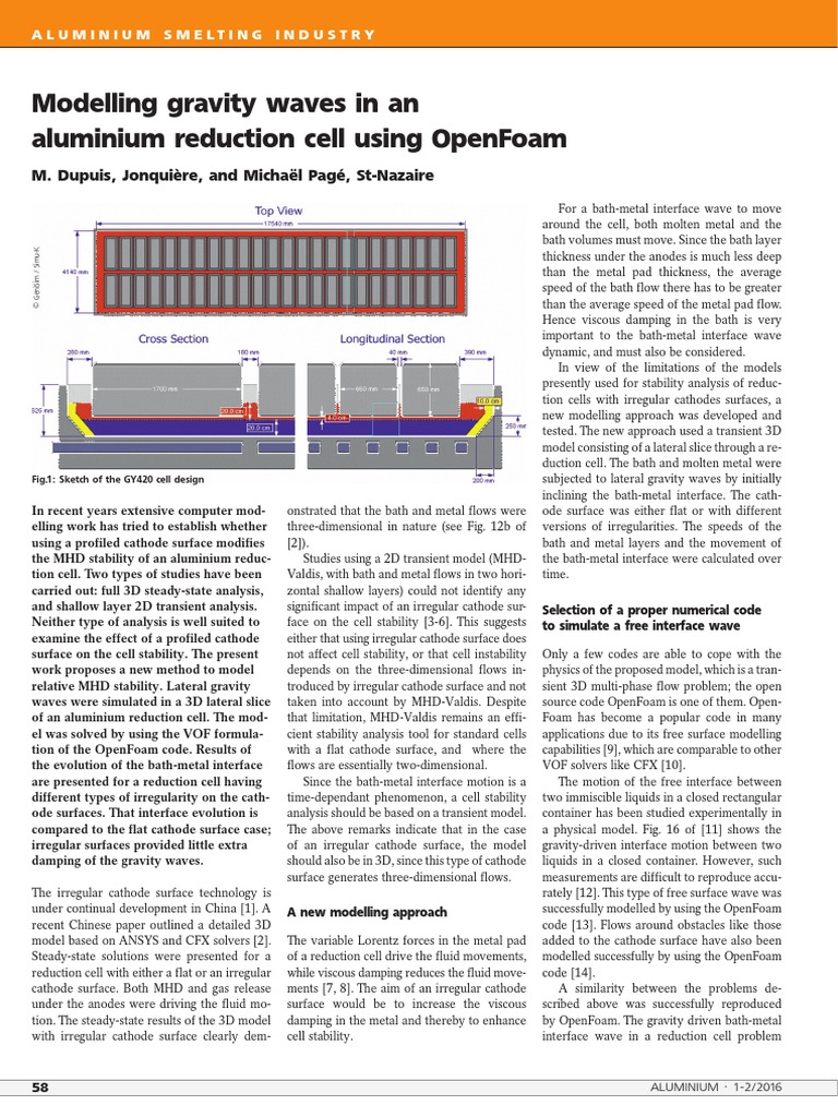 Modeling Gravity Waves Aluminium Reduction Cells With OpenFoam | PDF ...
