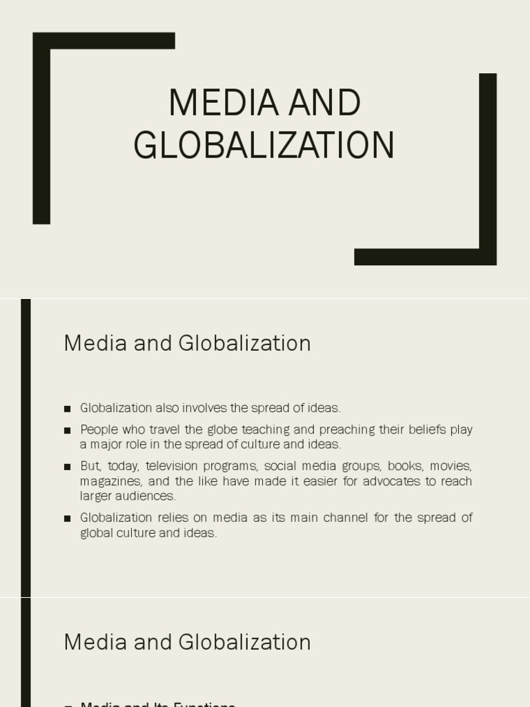 Media's Role in Globalization | PDF | Mass Media | Globalization