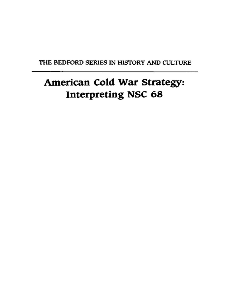 Ernest R. May - American Cold War Strategy - Interpreting NSC 68-St ...