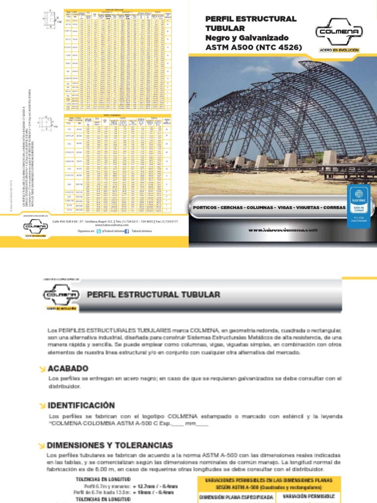 Catalogo de Perfiles Tubulares Colmena | PDF