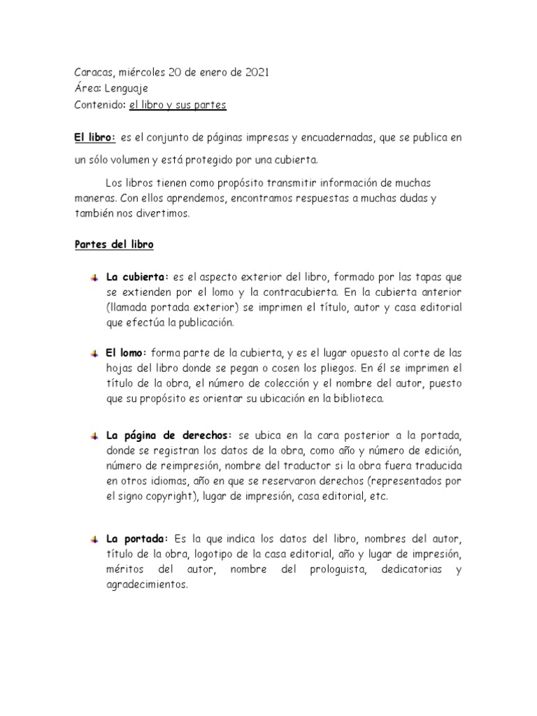 Partes de un Libro y su Función | PDF | Libros | Publicación