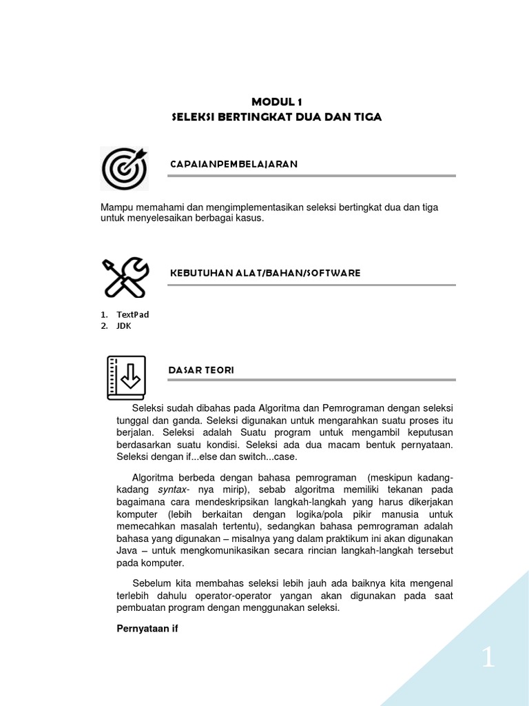 MODUL 1 - Algol Lanjut TI | PDF