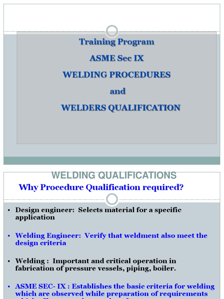 Presentation Asme Sec-Ix Wps PQR Wpq.. | PDF | Welding | Construction