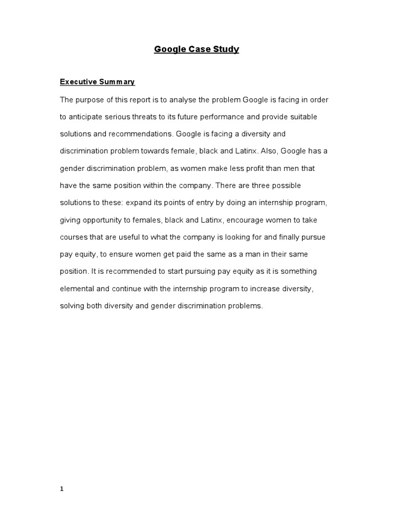 Case Study Google Pdf Business
