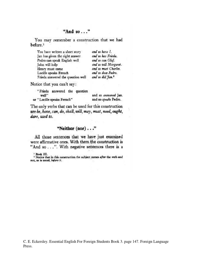 C. E. Eckersley. Essential English For Foreign Students Book 3. Page 147. Foreign Language Press ...
