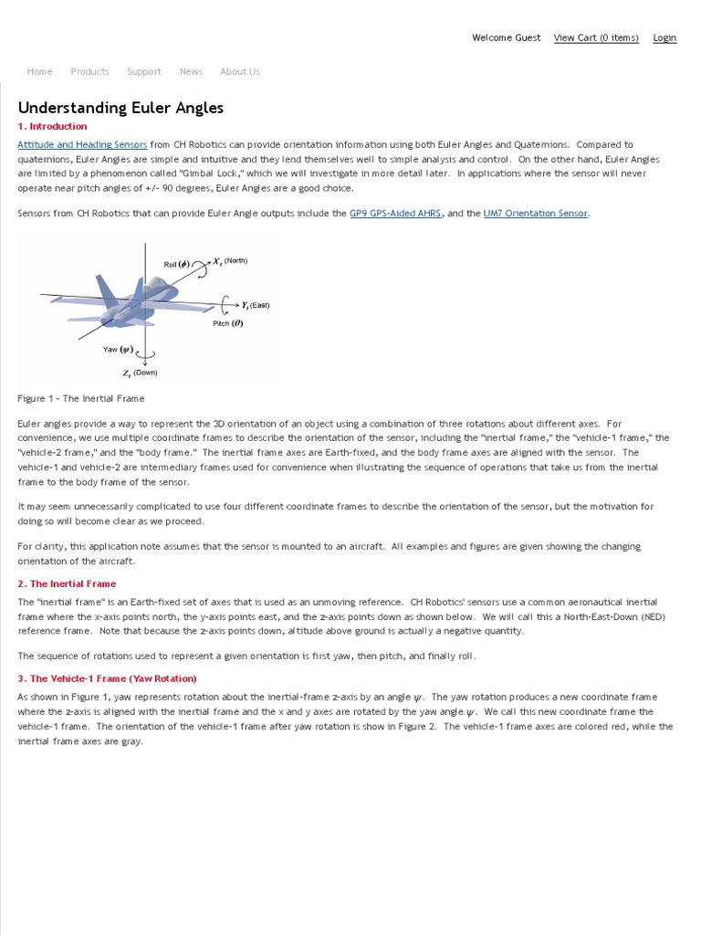 Understanding Euler Angles: Attitude and Heading Sensors | PDF ...