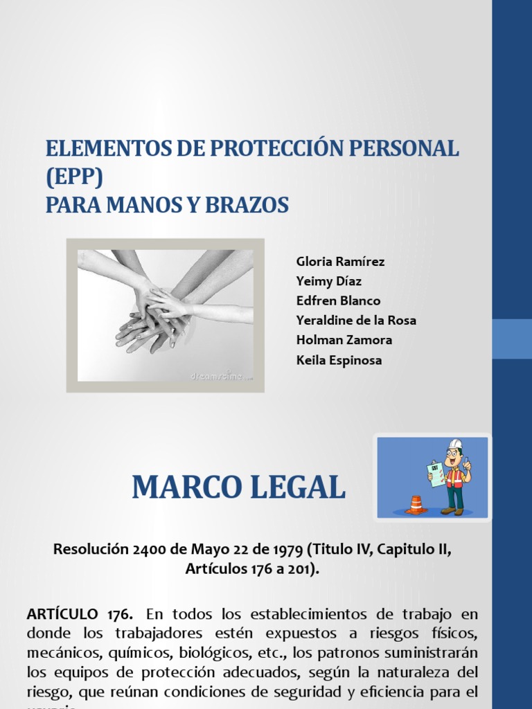 EPP Manos y Brazos Parte 1 | PDF | Aislamiento térmico | Guante