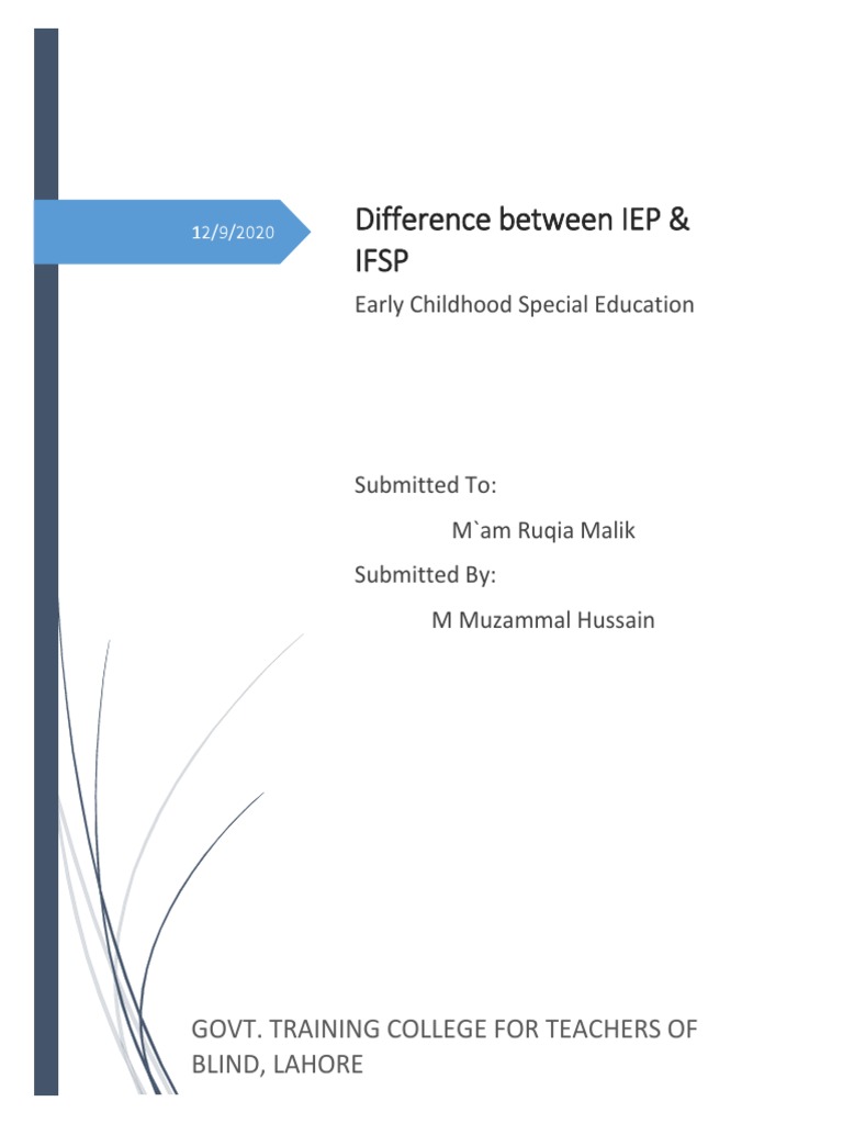 Difference Between IEP & Ifsp: Early Childhood Special Education | PDF ...