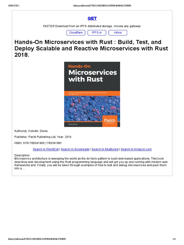 Hands-On Microservices With Rust: Build, Test, and Deploy Scalable and ...