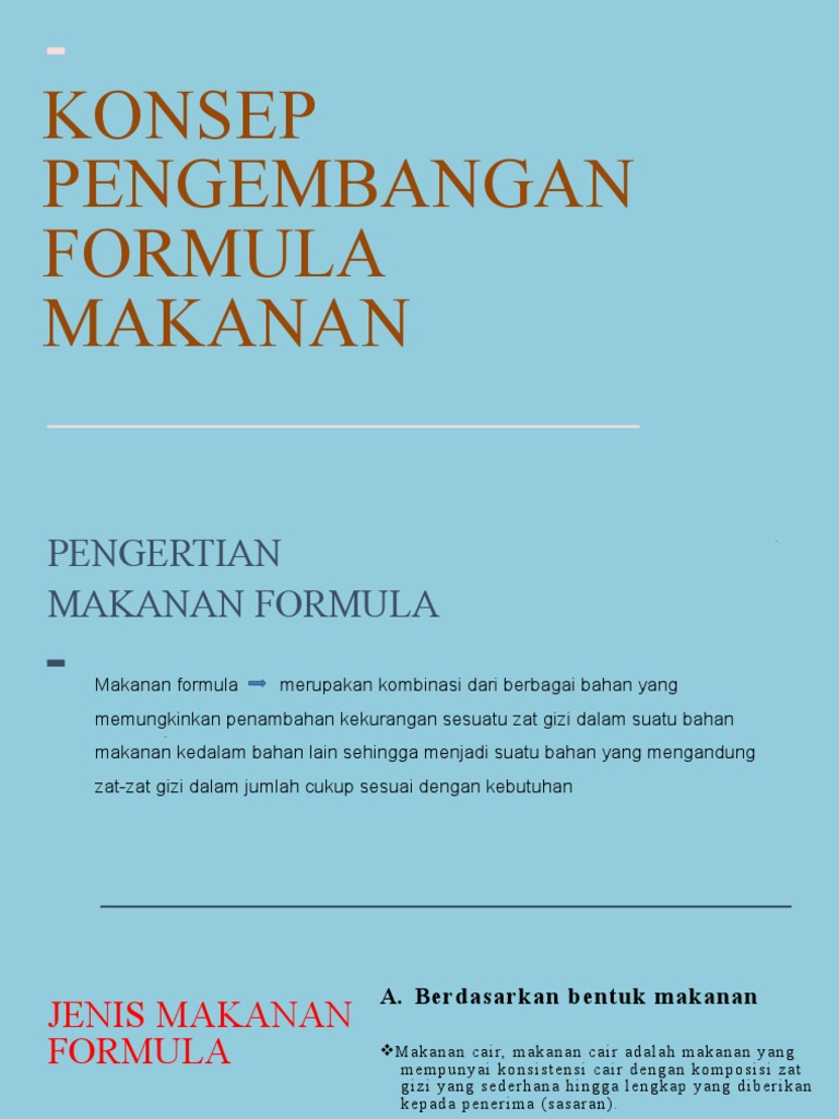Konsep Pengembangan Formula Makanan | PDF