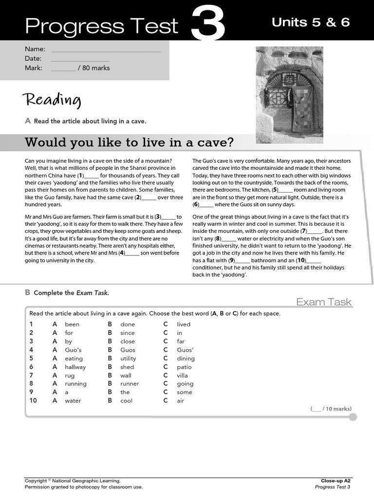 A2 Progress Test 3 Pdf Foods