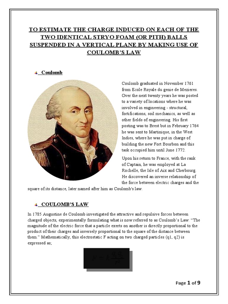 To Estimate The Charge Induced On Each of The Two Identical Stryo Foam ...