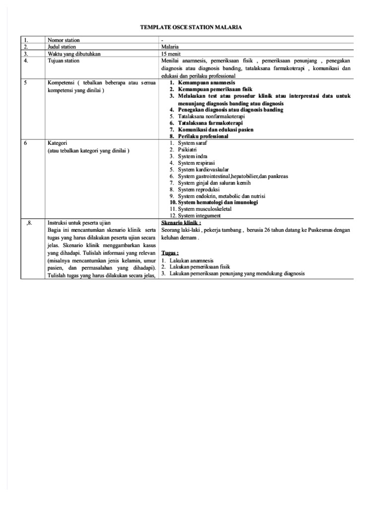 PDF Osce Nasional Feb2015 Malaria | PDF