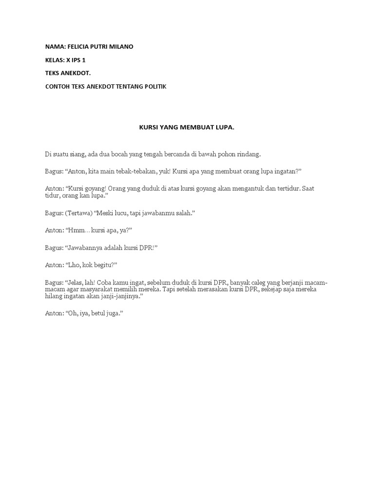 Teks Anekdot | PDF | Game & Aktivitas | Seni