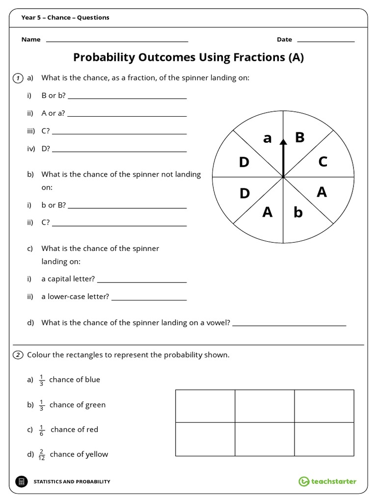 Chance Worksheets Year 5 | PDF | Probability | Probability And Statistics