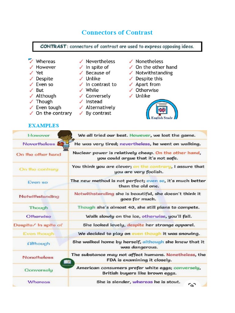Connectors of Contrast | PDF