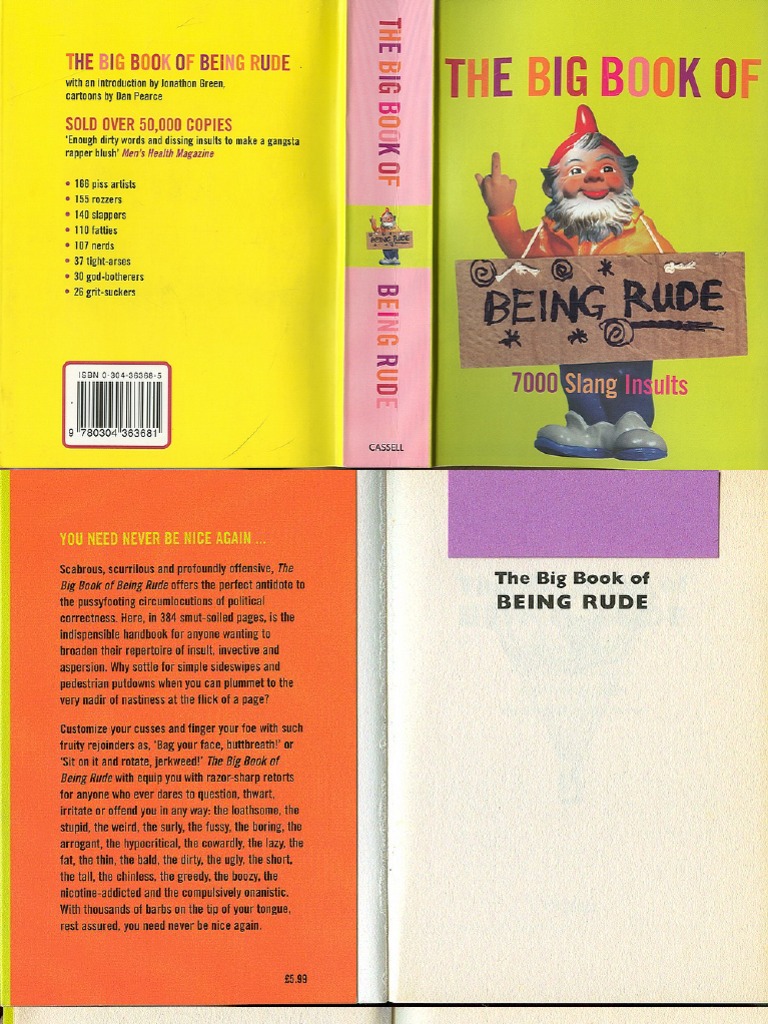 The Big Book of Being Rude (Slang Dictionary PDF | PDF