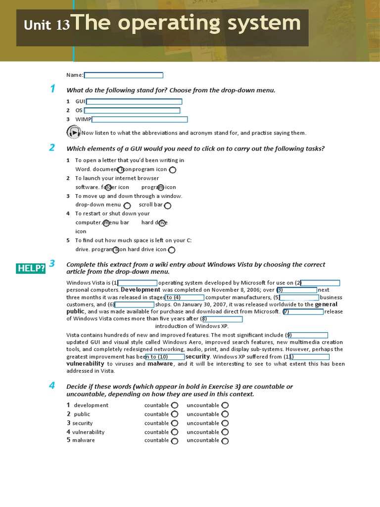 Infotech4 Intermediate Unit13 Workbook | PDF | Windows Vista | Icon ...