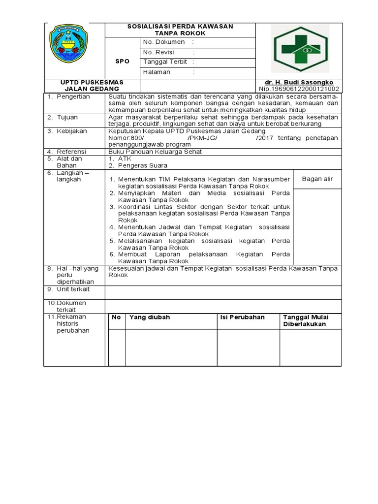 Sop Sosialisasi Perda KTR | PDF