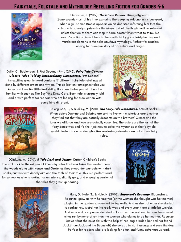 Fairytales Folktales and Mythology Fiction For Grades 4-6 | PDF ...
