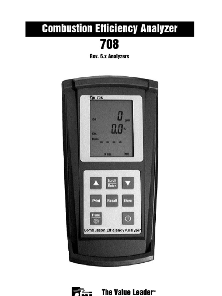 Combustion Efficiency Analyzer: Rev. 6.x Analyzers | PDF | Carbon ...
