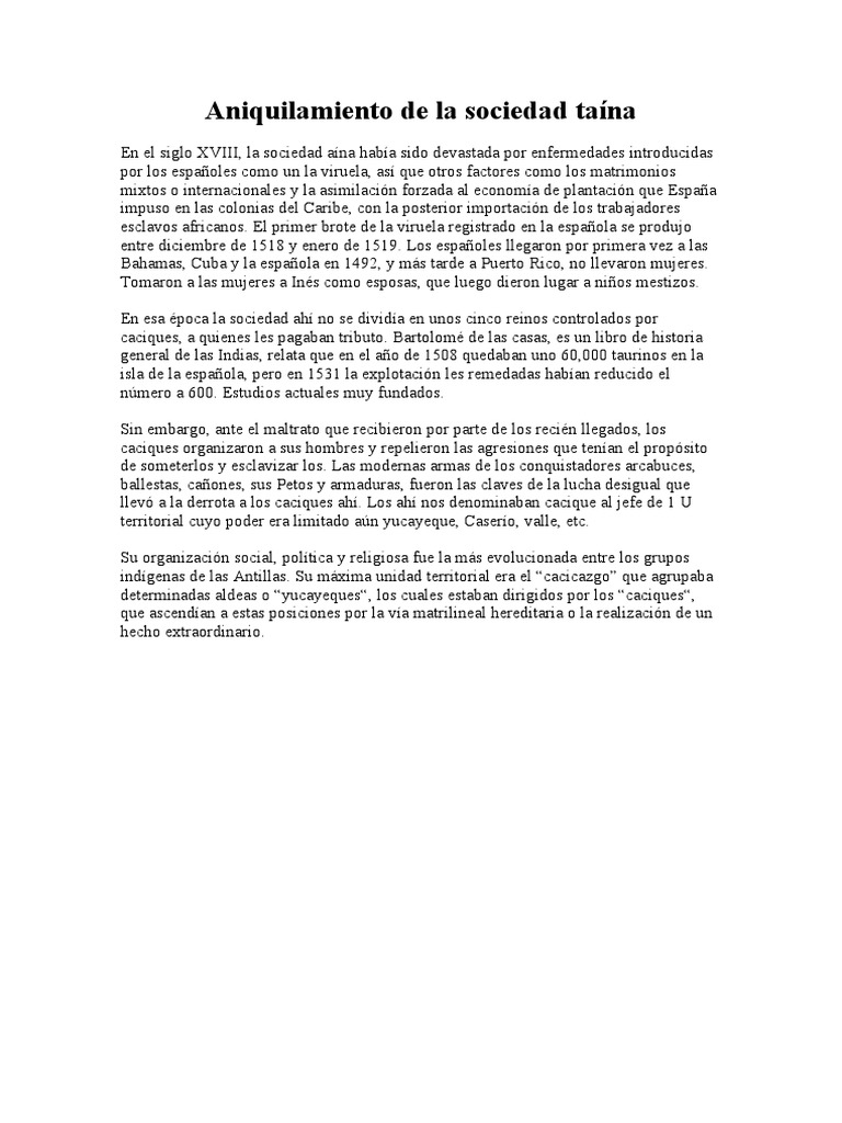 Aniquilamiento de La Sociedad Taina | PDF