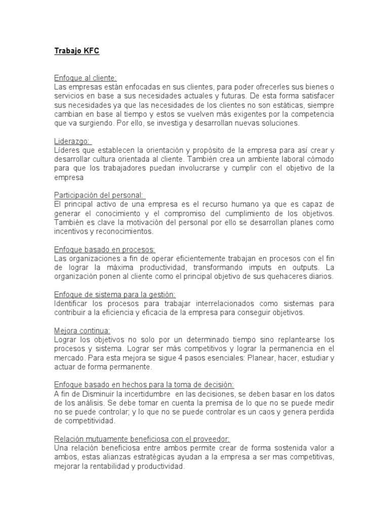 Cómo trabajar en KFC: Guía esencial | PDF | Empresas | Business