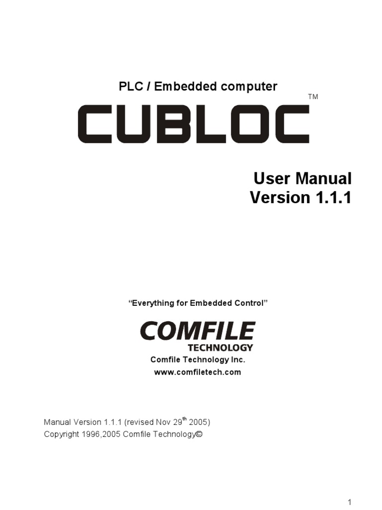 Cubloc Manual | PDF | Programmable Logic Controller | Operating System