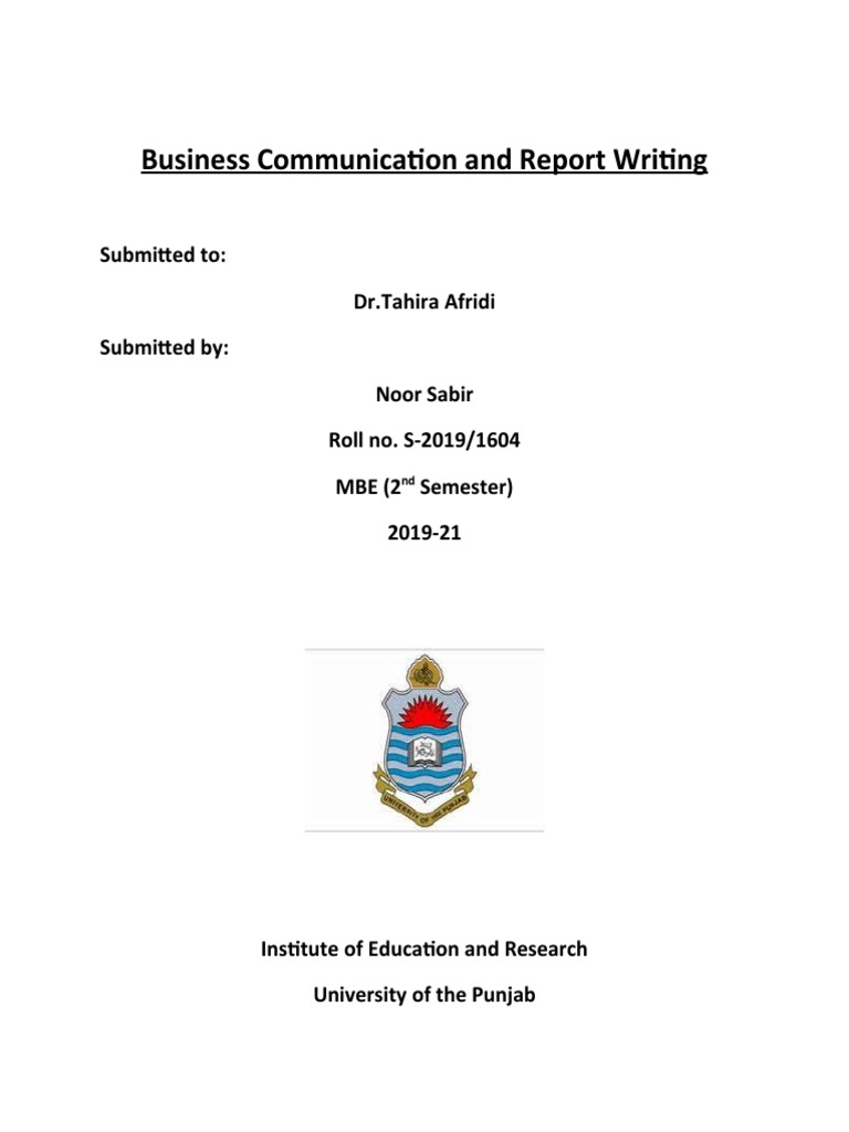 Business Communication Report Writing | PDF | Business