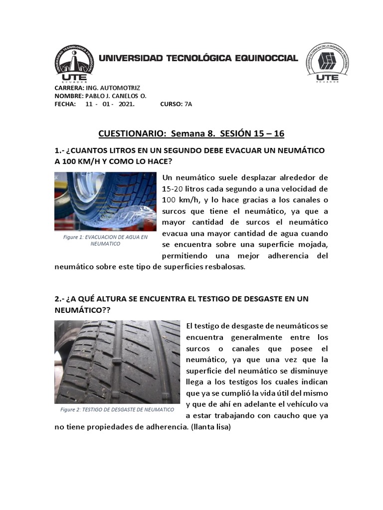 Testigos de desgaste en neumáticos | PDF | Neumático | Ingeniería de ...