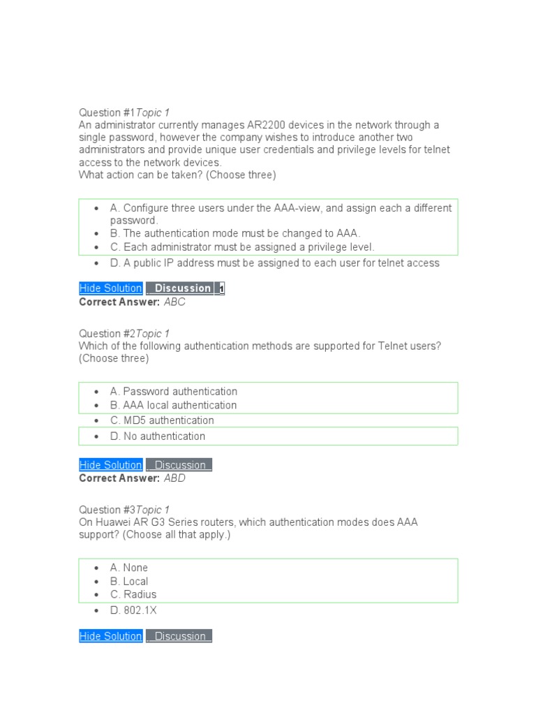 AAA Authentication and Privilege Levels | PDF | Network Switch ...
