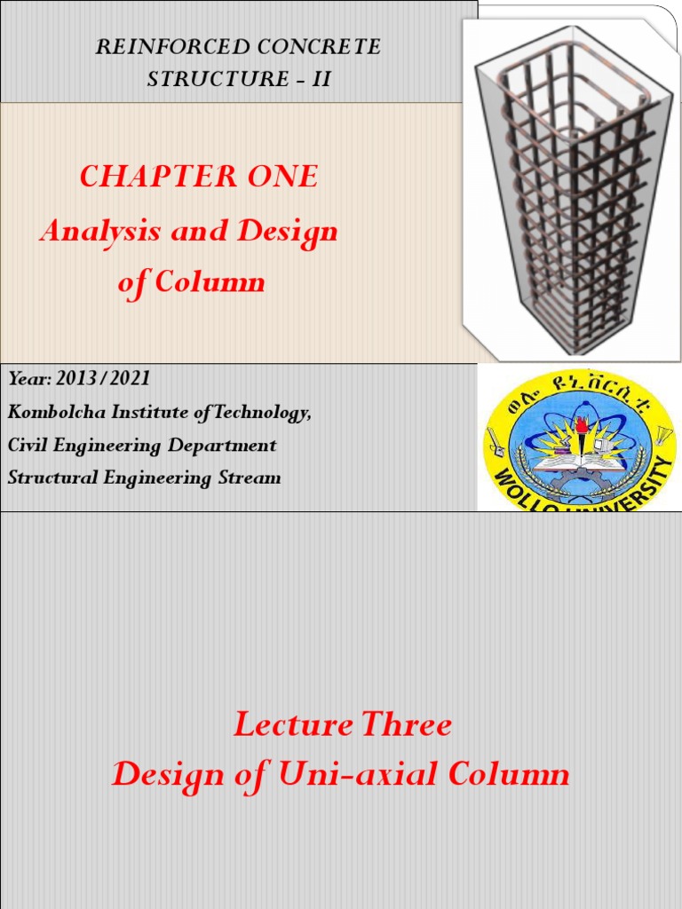 Chapter One Analysis and Design of Column: Reinforced Concrete ...