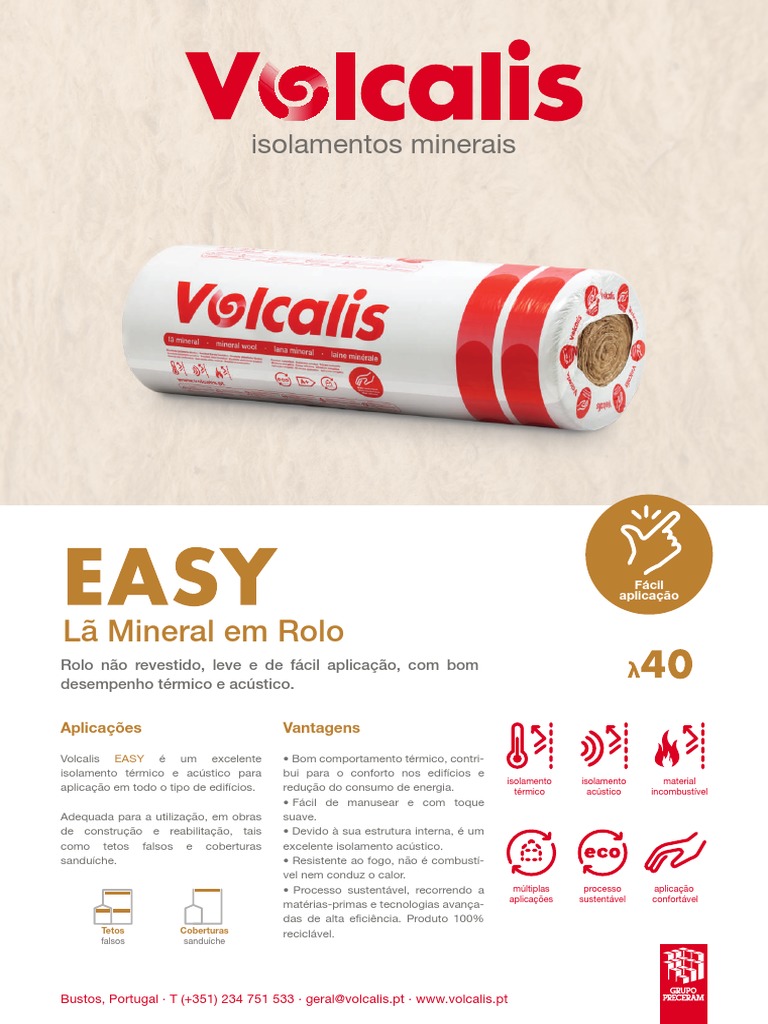 Ficha Técnica Volcalis Easy Manta | PDF | Embalagem e rotulagem ...