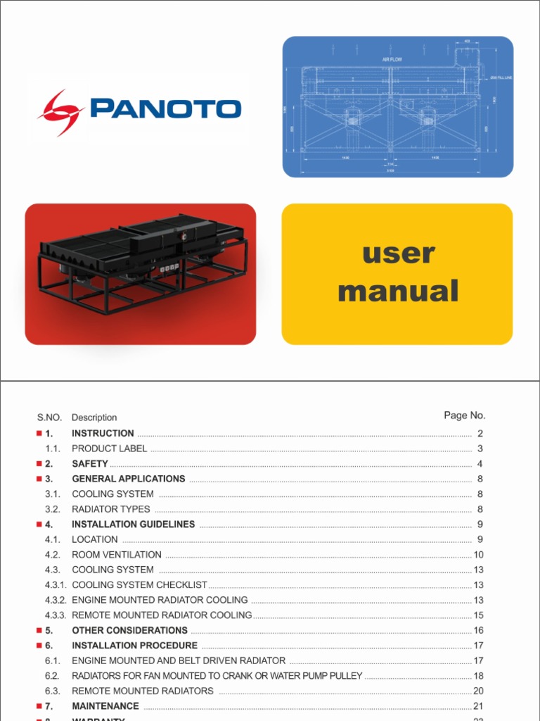 Panoto User Manual | PDF | Radiator | Bearing (Mechanical)