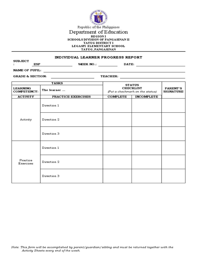 Individual Learner Progress Report | PDF | Social Institutions | Social ...