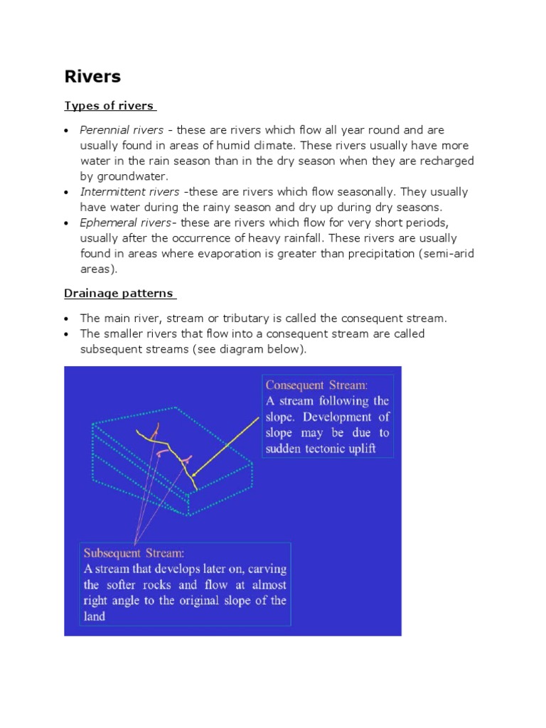 1 Notes-Rivers | PDF | River | Erosion