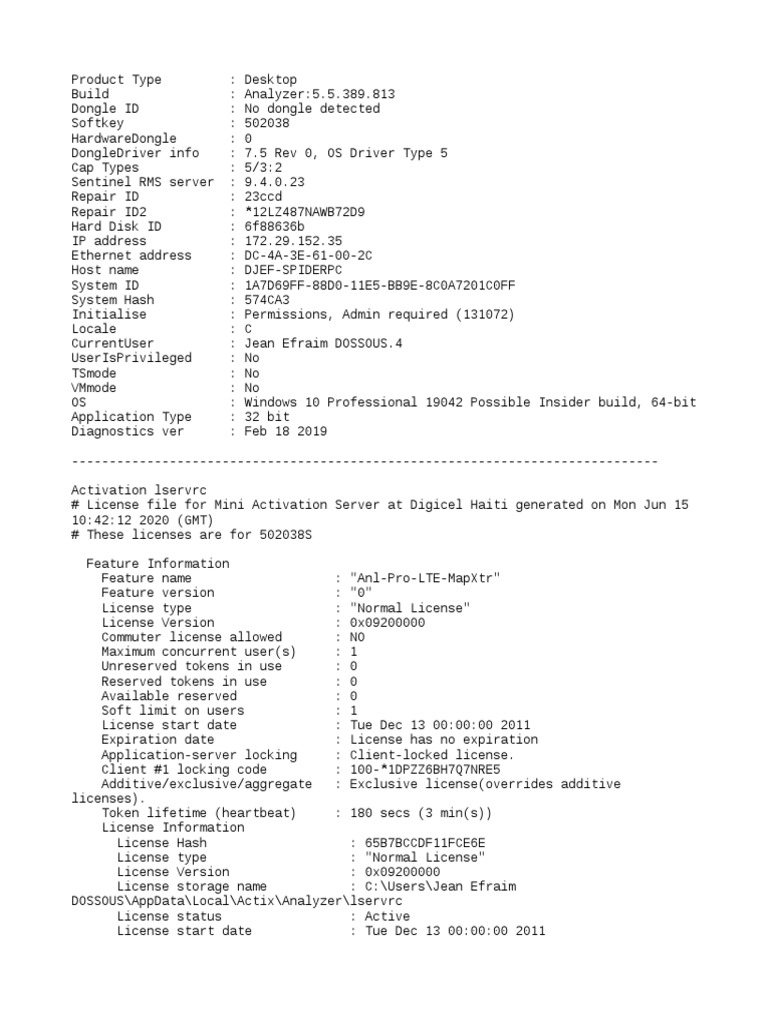Actix Diagnostic Log | PDF | Computing Platforms | System Software