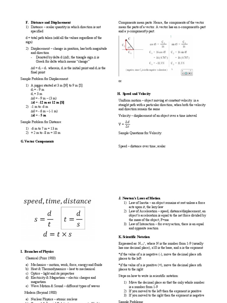 Understanding Key Concepts in Physics: Distance, Displacement, Speed ...