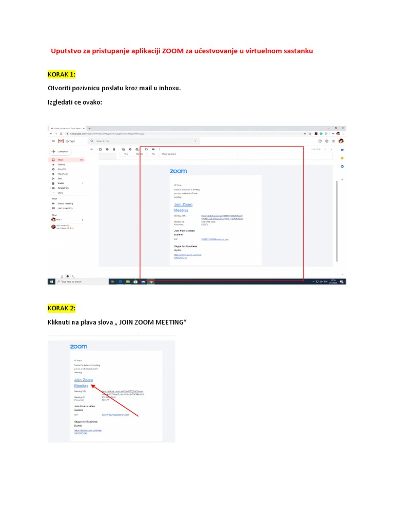Uputstvo Za Povezivanje Na Zoom Radionicu | PDF