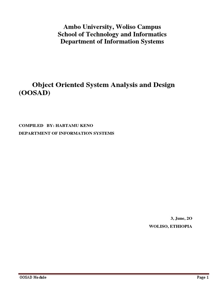 Revised OOSAD Module2020 | PDF | Object Oriented Programming | Class (Computer Programming)