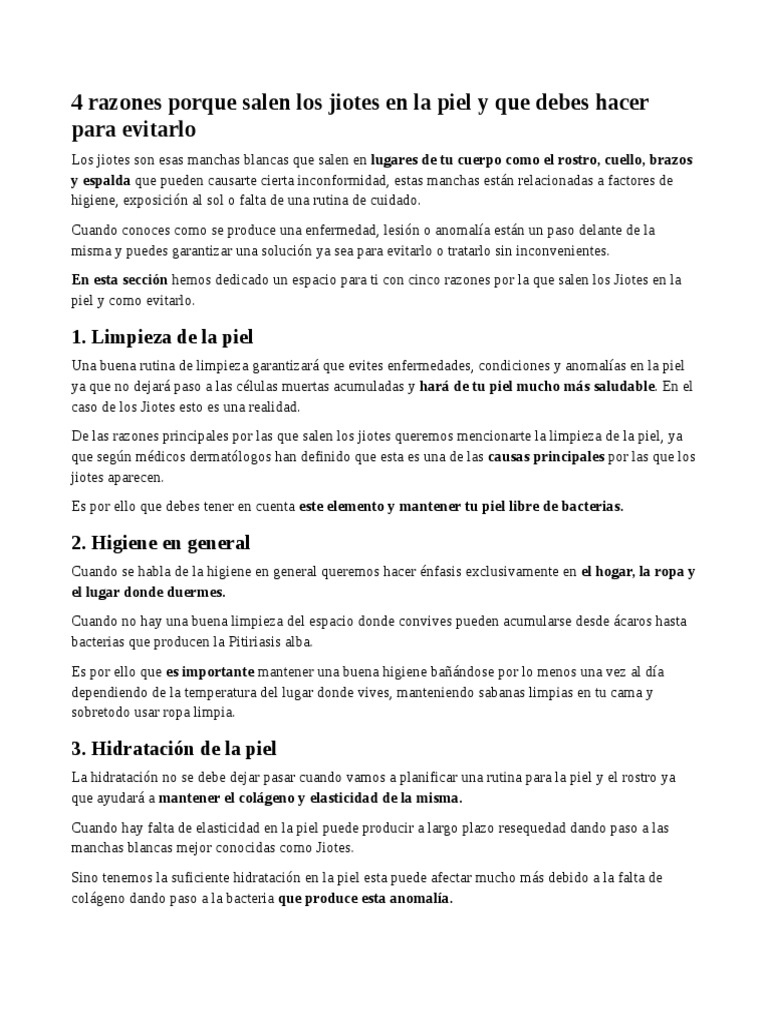 Causas y prevención de los jiotes: una guía de 4 pasos para mantener ...