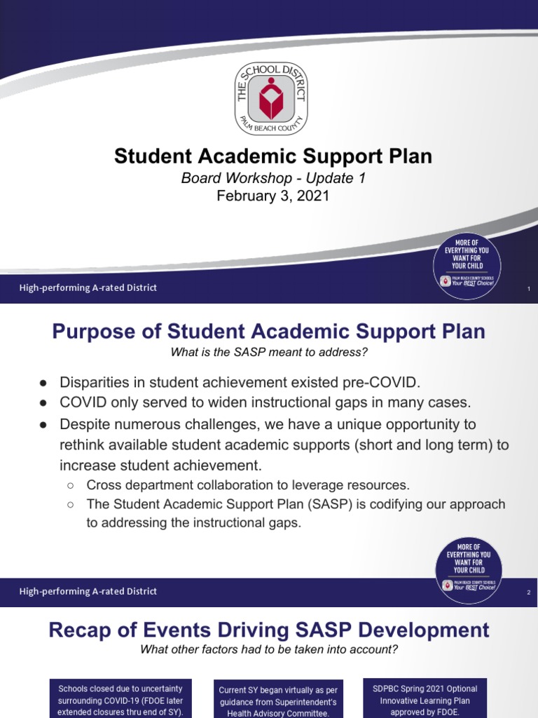 Palm Beach County Student Academic Support Plan Pdf Differentiated