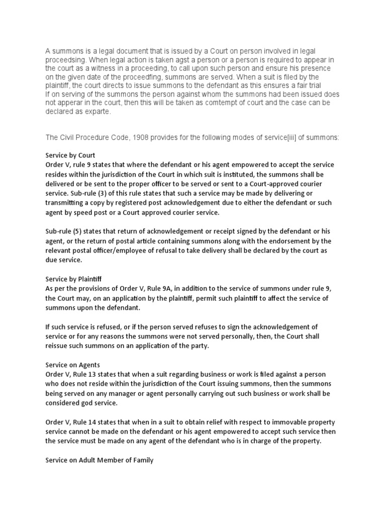Summons CPC | PDF | Summons | Lawsuit