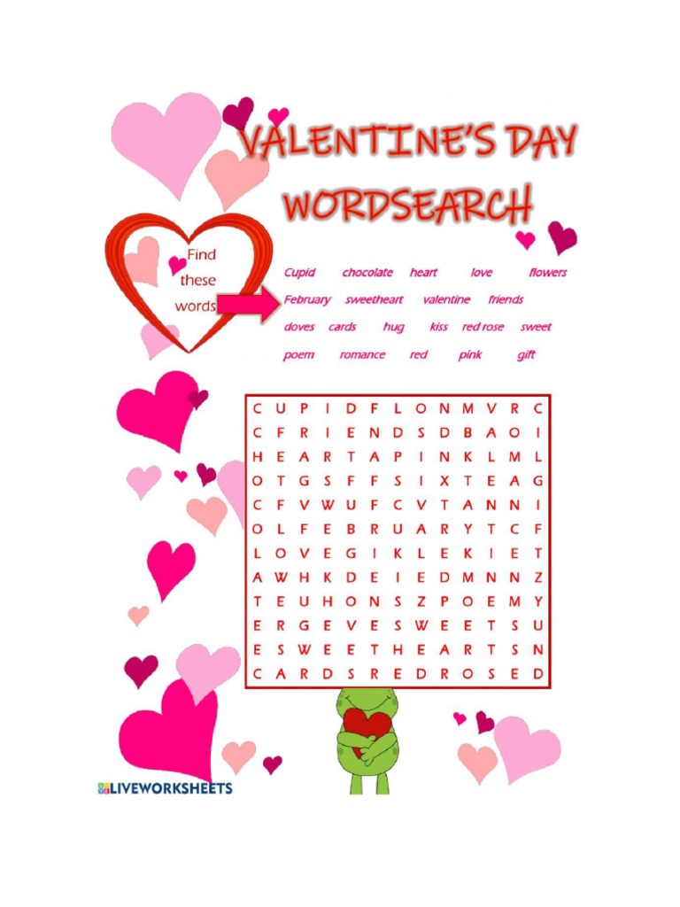 ingles sopa de letras san valentin