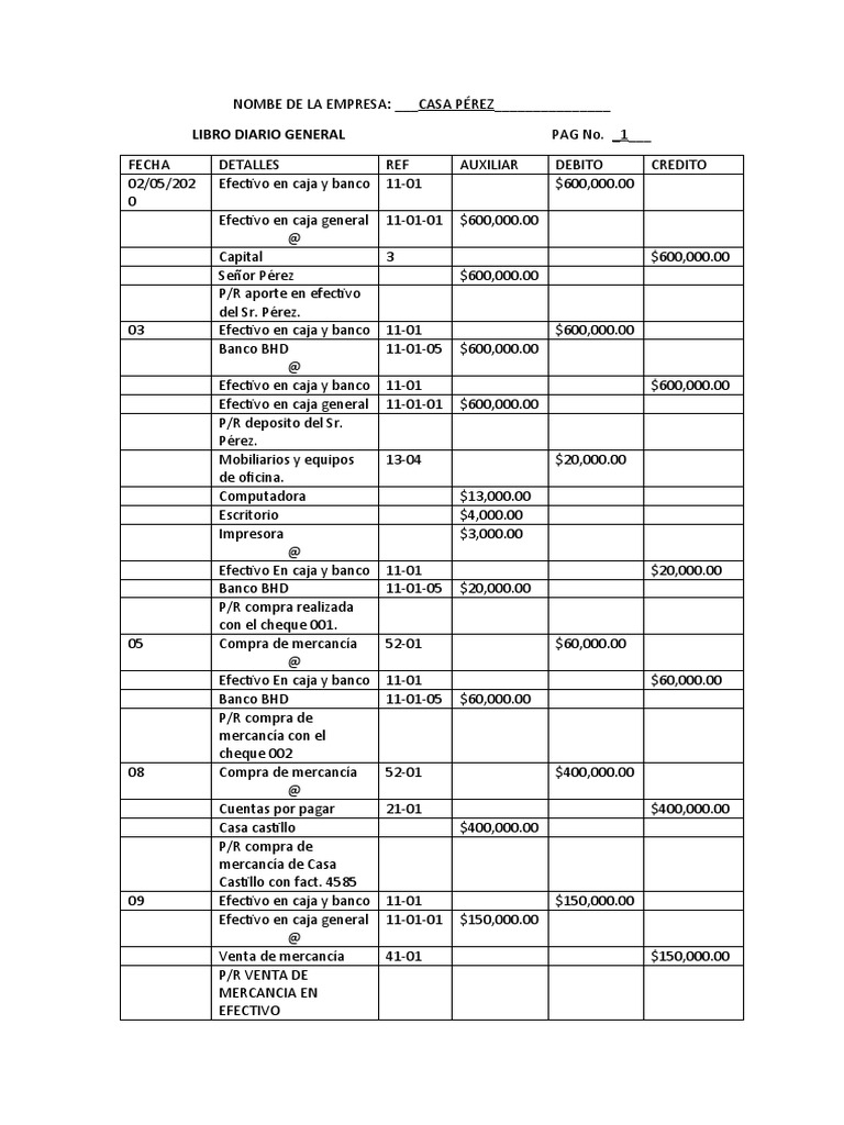 Libro Diario General Arreglada | PDF | Cheque | Bancos