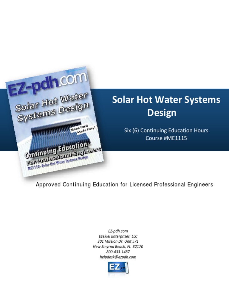 ME1115 Solar Hot Water Systems Design | PDF | Solar Energy | Water Heating