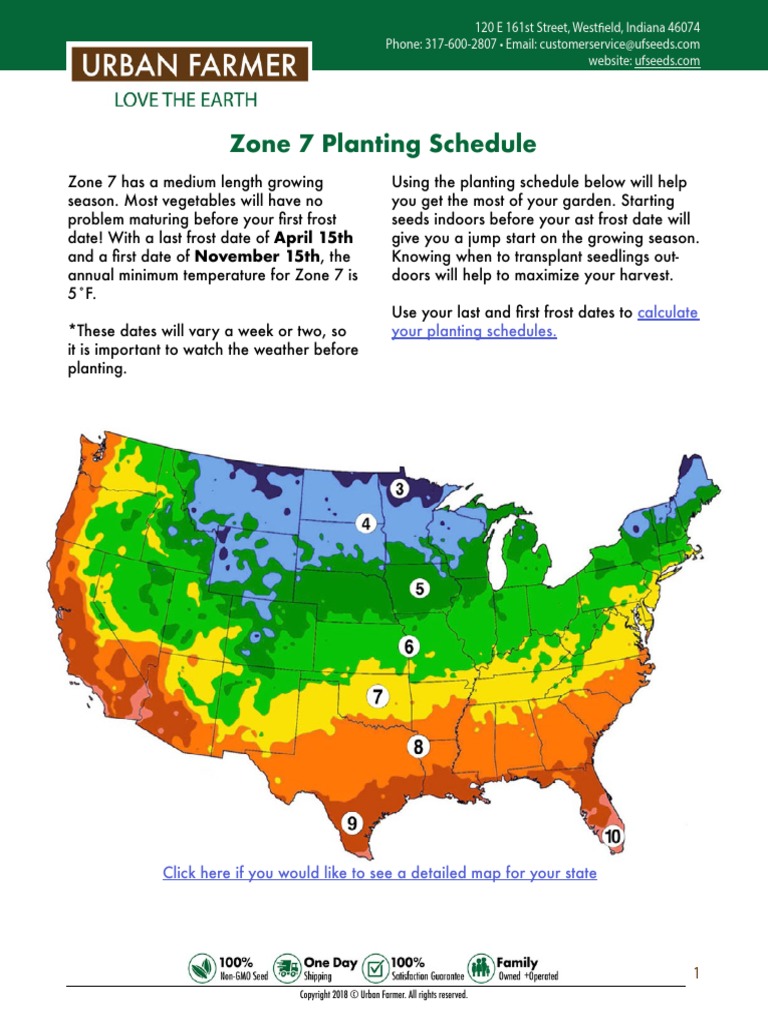 Zone 7 Planting Schedule: Calculate Your Planting Schedules | PDF